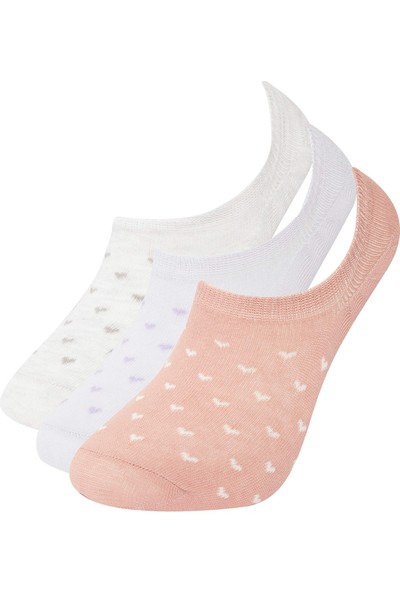 DeFacto Kalp Desenli 3'lü Babet Çorap T7286AZNS
