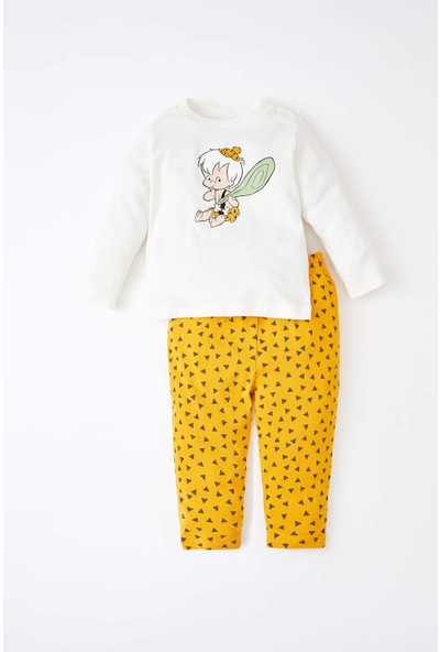 DeFacto Erkek Bebek Taş Devri Lisanslı Pamuklu Uzun Kollu Pijama Takım W8934A222SP DeFacto Erkek Bebek Taş Devri Lisanslı Pamuklu Uzun Kollu Pijama Takım W8934A222SP