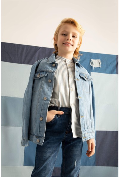 DeFacto Erkek Çocuk Regular Fit Jean Ceket W5683A622SP
