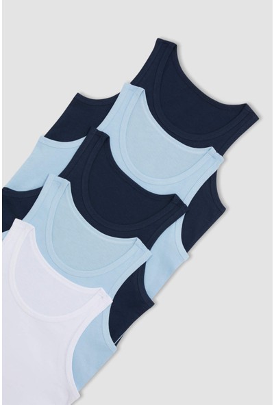 DeFacto Erkek Çocuk Regular Fit Pamuklu 5'li  Pamuklu Atlet V3162A622SP