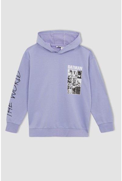 DeFacto Erkek Çocuk Batman Lisanslı Relax Fit Sırt Baskılı Kapüşonlu Sweatshirt X0692A622SP DeFacto Erkek Çocuk Batman Lisanslı Relax Fit Sırt Baskılı Kapüşonlu Sweatshirt X0692A622SP