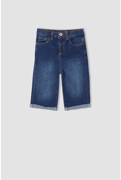 Defacto Kız Çocuk Regular Fit Jean Bermuda Şort T6072A621SM