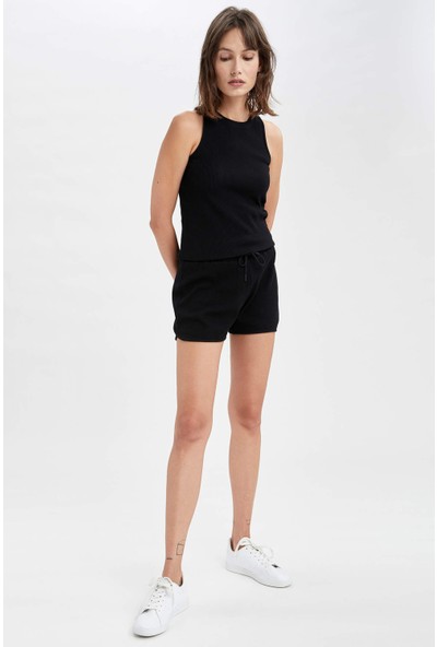 Defacto Beli Bağcıklı Oval Kesim Waffle Mini Şort U4977AZ21SM Defacto Beli Bağcıklı Oval Kesim Waffle Mini Şort U4977AZ21SM