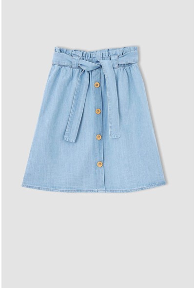 Defacto Kız Çocuk Esnek Belli Kuşaklı Jean Etek V7504A621HS Defacto Kız Çocuk Esnek Belli Kuşaklı Jean Etek V7504A621HS