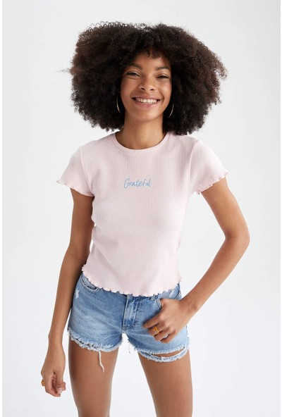 DeFacto Coool Fitted Bisiklet Yaka Baskılı Kısa Kollu Tişört N7312AZ22SM DeFacto Coool Fitted Bisiklet Yaka Baskılı Kısa Kollu Tişört N7312AZ22SM