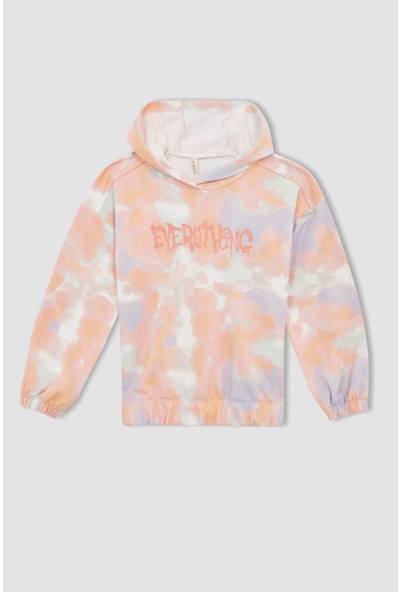 DeFacto Kız Çocuk Regular Fit Batik Desenli Bisiklet Yaka Baskılı Sweatshirt W7131A622SP DeFacto Kız Çocuk Regular Fit Batik Desenli Bisiklet Yaka Baskılı Sweatshirt W7131A622SP