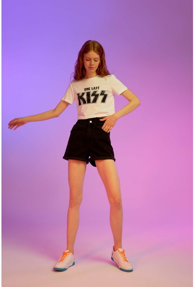 DeFacto Paperbag Fit Mini Jean Şort X3012AZ22SM