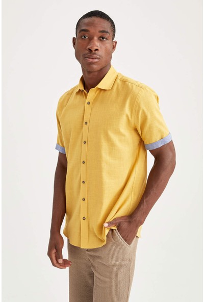 DeFacto Modern Fit Basic Kısa Kollu Gömlek V7452AZ21SM