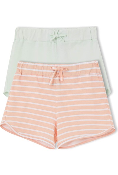 DeFacto Kız Çocuk Defacto Fit Regular Fit Çizgili Esnek Belli 2'li Şort U3902A621SP DeFacto Kız Çocuk Defacto Fit Regular Fit Çizgili Esnek Belli 2'li Şort U3902A621SP