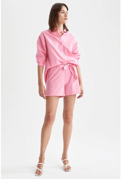 DeFacto Paperbag Beli Kuşaklı Mini Şort U5120AZ21SM