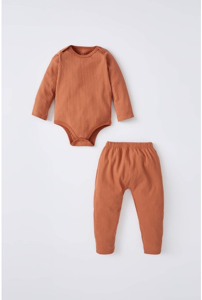 DeFacto Kız Bebek Yeni Doğan Pamuklu Uzun Kollu 2'li Takım X3475A222SP