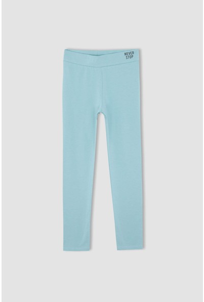 DeFacto Kız Çocuk Slim Fit Baskılı Biyeli Uzun Tayt X0484A622SP
