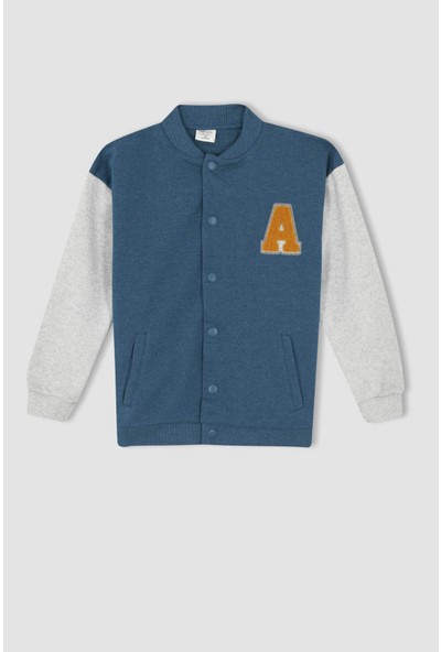 DeFacto Erkek Çocuk Coool Regular Fit Kolej Yaka Renk Bloklu Bomber Hırka W7888A622SP DeFacto Erkek Çocuk Coool Regular Fit Kolej Yaka Renk Bloklu Bomber Hırka W7888A622SP