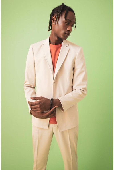 DeFacto Modern Fit Yarım Astarlı Fleto Cepli Blazer Ceket W9290AZ22SP