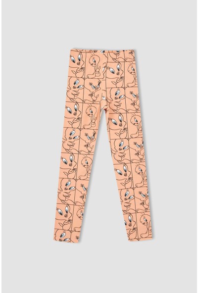 DeFacto Kız Çocuk Looney Tunes Lisanslı Slim Fit Uzun Tayt W8056A622SP