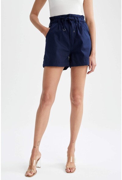 DeFacto Paper Bag Yüksek Bel Pamuklu Bermuda Şort U8571AZ21SM DeFacto Paper Bag Yüksek Bel Pamuklu Bermuda Şort U8571AZ21SM