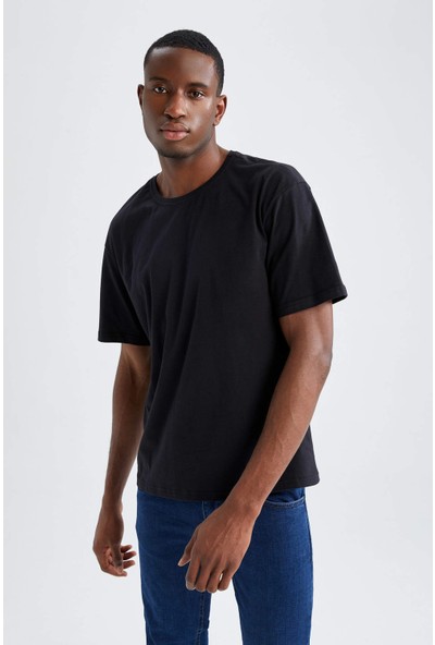 DeFacto Oversize Fit Bisiklet Yaka Basic Kısa Kollu Tişört T7037AZ22SP