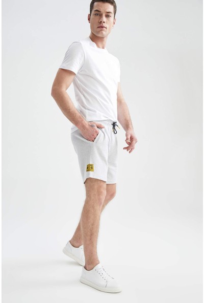DeFacto Slim Fit Fleto Cepli Sürdürülebilir Ottoman Bermuda Şort X3363AZ22SM