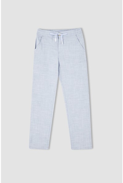 DeFacto Erkek Çocuk Regular Fit Cep Detaylı Düz Paça Keten Görünümlü Pantolon W8723A622SM