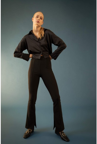 DeFacto İspanyol Paça Yüksek Bel Pantolon Tayt X3148AZ22SP