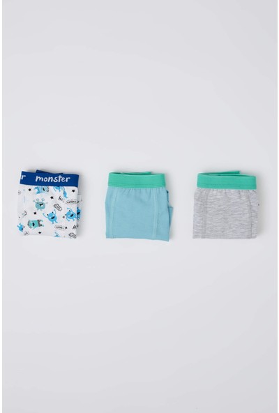 DeFacto Erkek Çocuk Desenli Esnek Dokulu Pamuklu 3'lü Boxer X0825A622SP