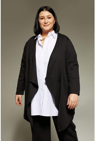 DeFacto DF Plus Regular Fit Wrap Yaka Hırka W3488AZ21WN