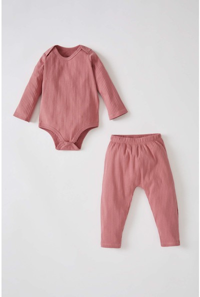 DeFacto Kız Bebek Yeni Doğan Pamuklu Uzun Kollu 2'li Takım X4839A222SP