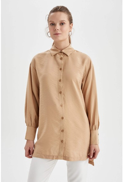 DeFacto Regular Fit Viskon Gömlek Tunik W6175AZ22SP