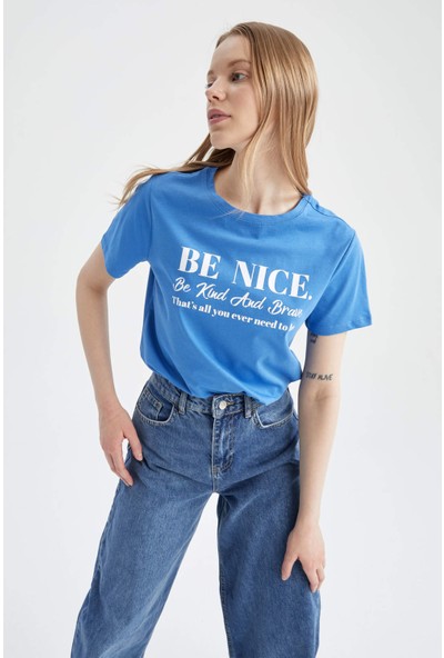 DeFacto Regular Fit Bisiklet Yaka Kısa Kollu Tişört X4575AZ22SM