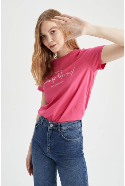 DeFacto Regular Fit Bisiklet Yaka Kısa Kollu Tişört X4578AZ22SM