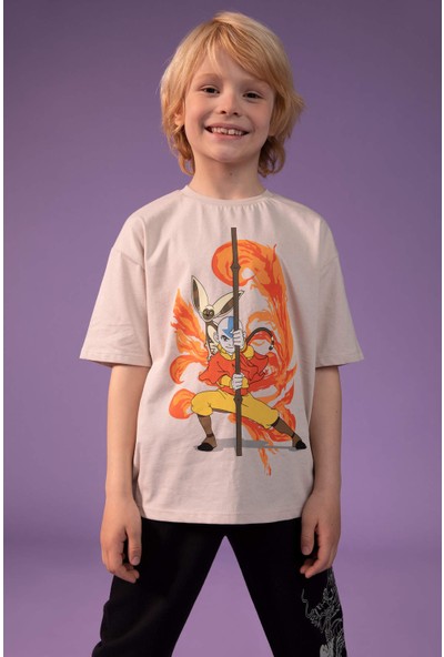 DeFacto Erkek Çocuk Avatar The Last Airbende Lisanslı Pamuklu Kısa Kollu Tişört X4033A622SP
