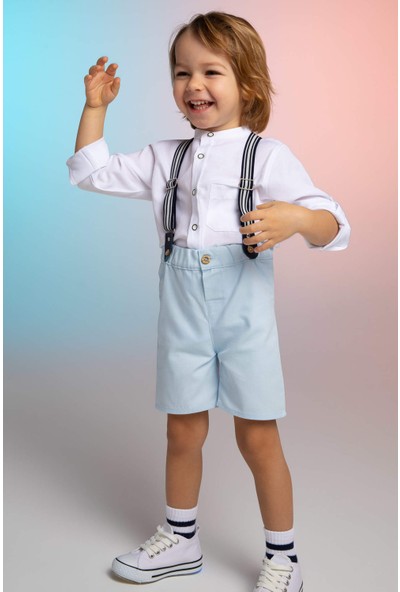 DeFacto Erkek Bebek Regular Fit Pantolon Askılı Gabardin Şort X2299A222SP