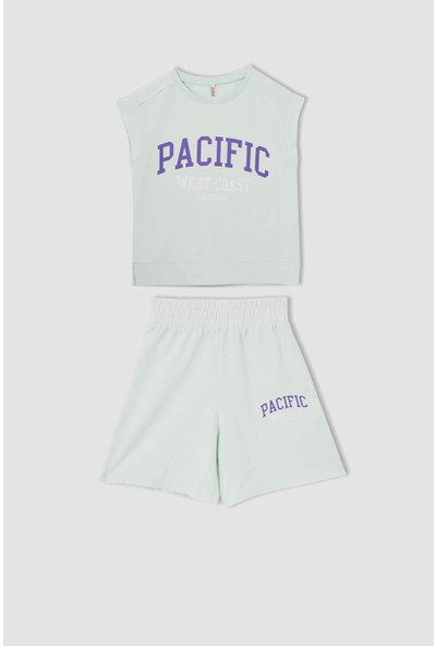 Defacto Kız Çocuk Baskılı Kolsuz Tişört Ve Şort Takımı V2484A621HS