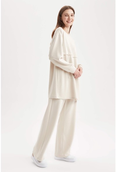 DeFacto Relax Fit Yumuşak Dokulu Geniş Paça Pantolon X4299AZ22SP