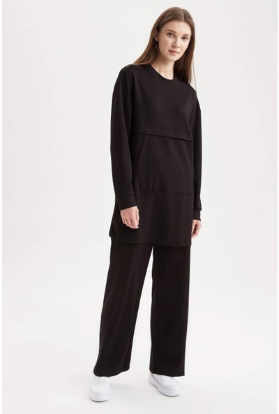 DeFacto Relax Fit Yumuşak Dokulu Geniş Paça Pantolon X4299AZ22SP