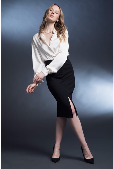 DeFacto Bodycon Ön Yırtmaç Detaylı Kalem Etek W9016AZ22SP