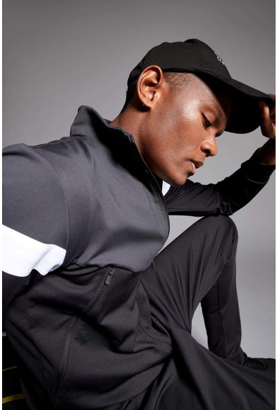 DeFacto Slim Fit Dik Yaka Fermuarlı Spor Hırka W8583AZ22SP