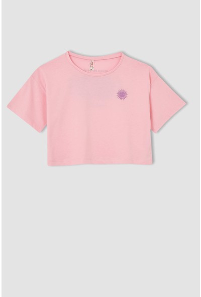 DeFacto Kız Çocuk Mystic Sırt Baskılı Crop Kısa Kollu Tişört V4368A621HS DeFacto Kız Çocuk Mystic Sırt Baskılı Crop Kısa Kollu Tişört V4368A621HS