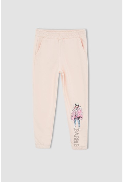 DeFacto Kız Çocuk Barbie Lisanslı Jogger Standart Fit  Eşofman Alt W7147A622SP