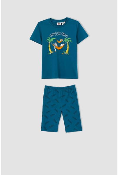 DeFacto Erkek Çocuk Tom Ve Jerry Lisanslı Kısa Kollu Pijama Takımı T0860A621HS