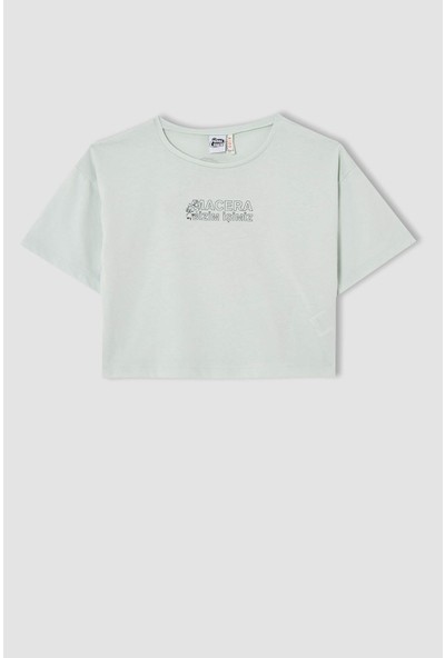 DeFacto Kız Çocuk Kral Şakir Lisanslı Sırt Baskılı Crop Kısa Kollu Tişört V2869A621HS DeFacto Kız Çocuk Kral Şakir Lisanslı Sırt Baskılı Crop Kısa Kollu Tişört V2869A621HS