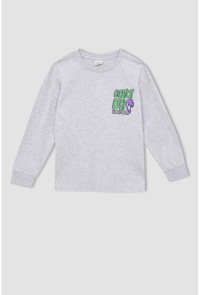DeFacto Erkek Çocuk Oversize Fit Bisiklet Yaka Sırt Baskılı Uzun Kollu Tişört W7539A622SP DeFacto Erkek Çocuk Oversize Fit Bisiklet Yaka Sırt Baskılı Uzun Kollu Tişört W7539A622SP