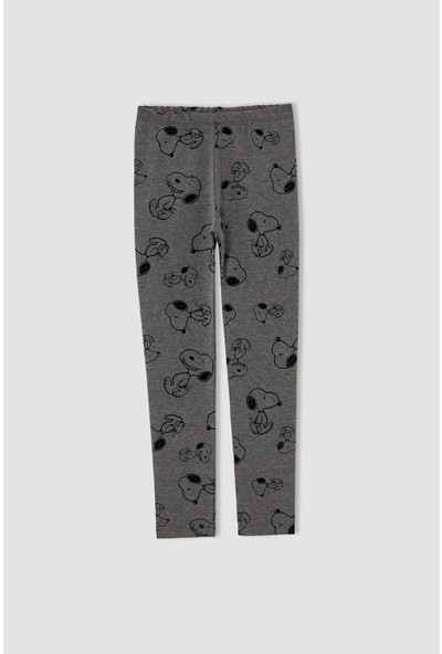Defacto Kız Çocuk Snoopy Lisanslı Slim Fit Uzun Tayt V0418A621WN