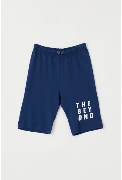 DeFacto Erkek Çocuk Slogan Baskılı Esnek Belli Bermuda Şort V4231A621SM