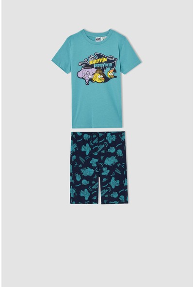 DeFacto Erkek Çocuk KRAL ŞAKİR Lisanslı Kısa Kollu Pijama Takımı V1153A621HS