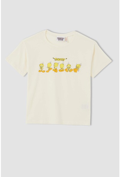 DeFacto Kız Çocuk Tweety Lisanslı Kısa Kollu Tişört U7887A621SM