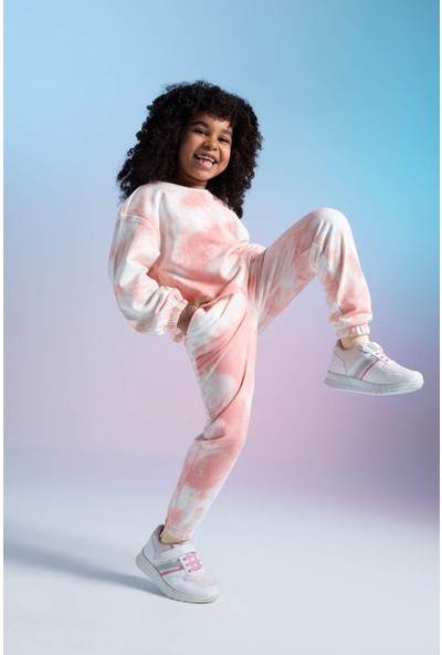 DeFacto Kız Çocuk Jogger Standart Fit Batik Desenli Eşofman Alt W9991A622SP