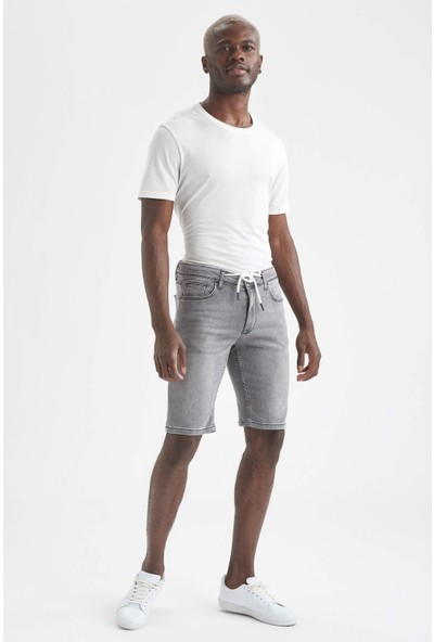 DeFacto Skinny Fit Bermuda Jean Şort U3226AZ21HS
