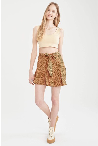 Defacto Damla Desenli Mini Şort Etek U2015AZ21SM