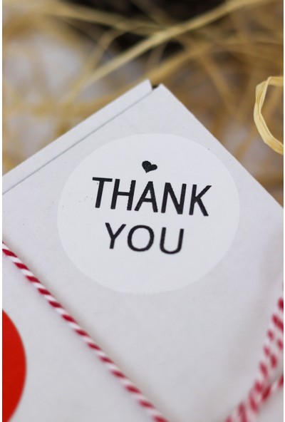 Butik Sosyetik Thank You Yazılı Beyaz 50 mm Yuvarlak Yapışkanlı Sticker Etiket 100 Adet Butik Sosyetik Thank You Yazılı Beyaz 50 mm Yuvarlak Yapışkanlı Sticker Etiket 100 Adet